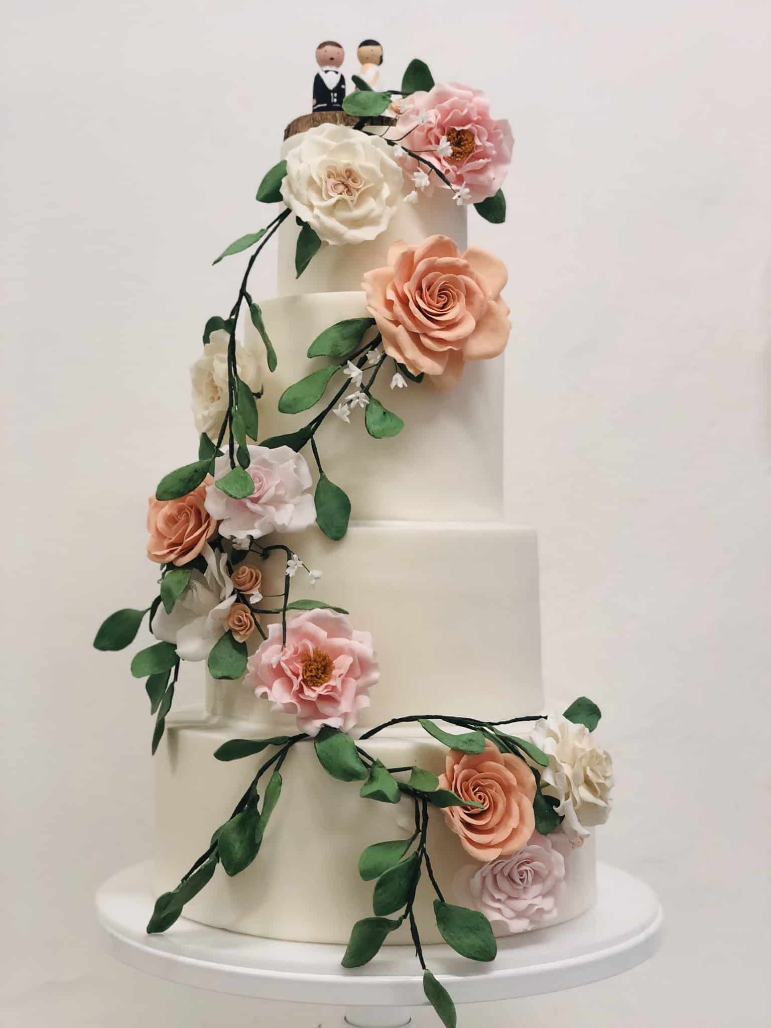 Tuscany Rose Garden Wedding Cake/ Tuscan Wedding Cakes